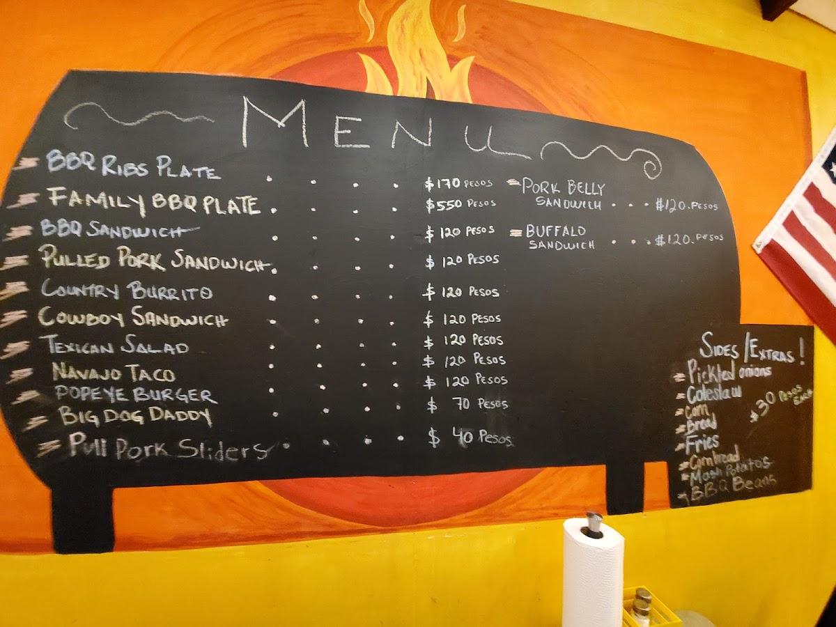 Menu at Rocky point BBQ House, Puerto Peñasco, Sonora Guillermo Prieto ...