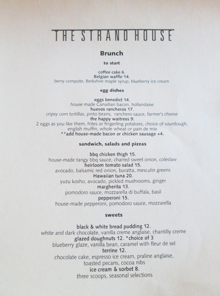 Menu at The Strand House pub & bar, Manhattan Beach
