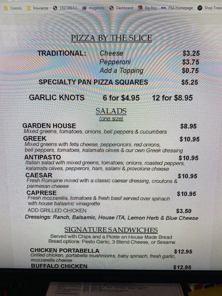 Carta de pizzería 321 Go Pizza, Satellite Beach