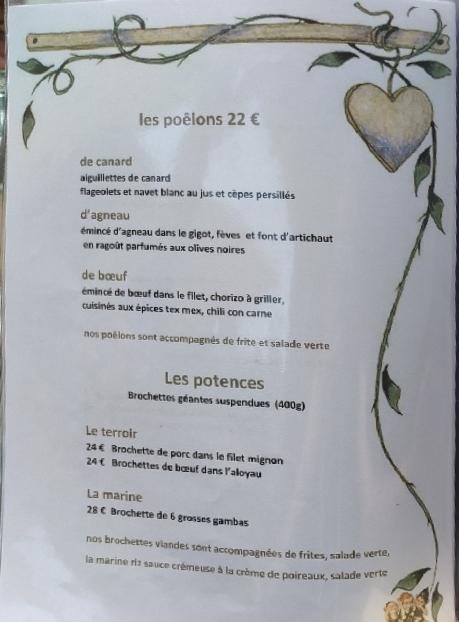 Menu au Le Clos Des Elfes restaurant, Laveyssière