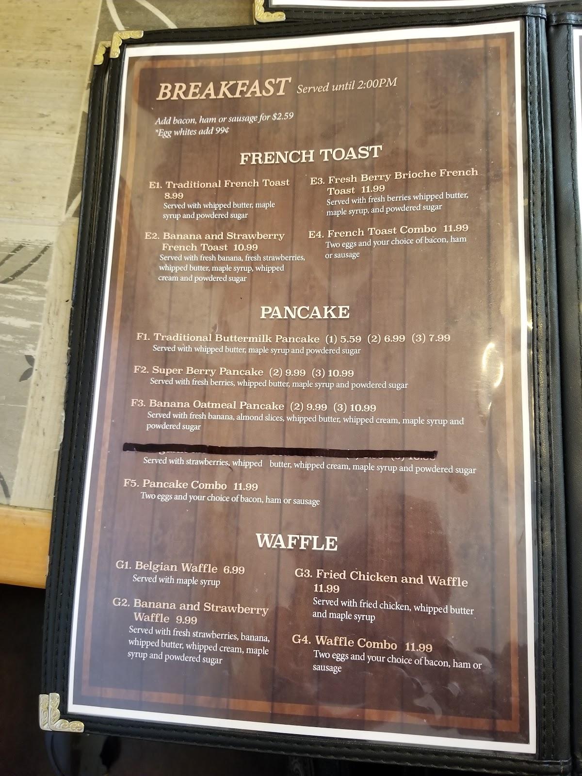 Menu at 833 Brick Cafe, Livermore