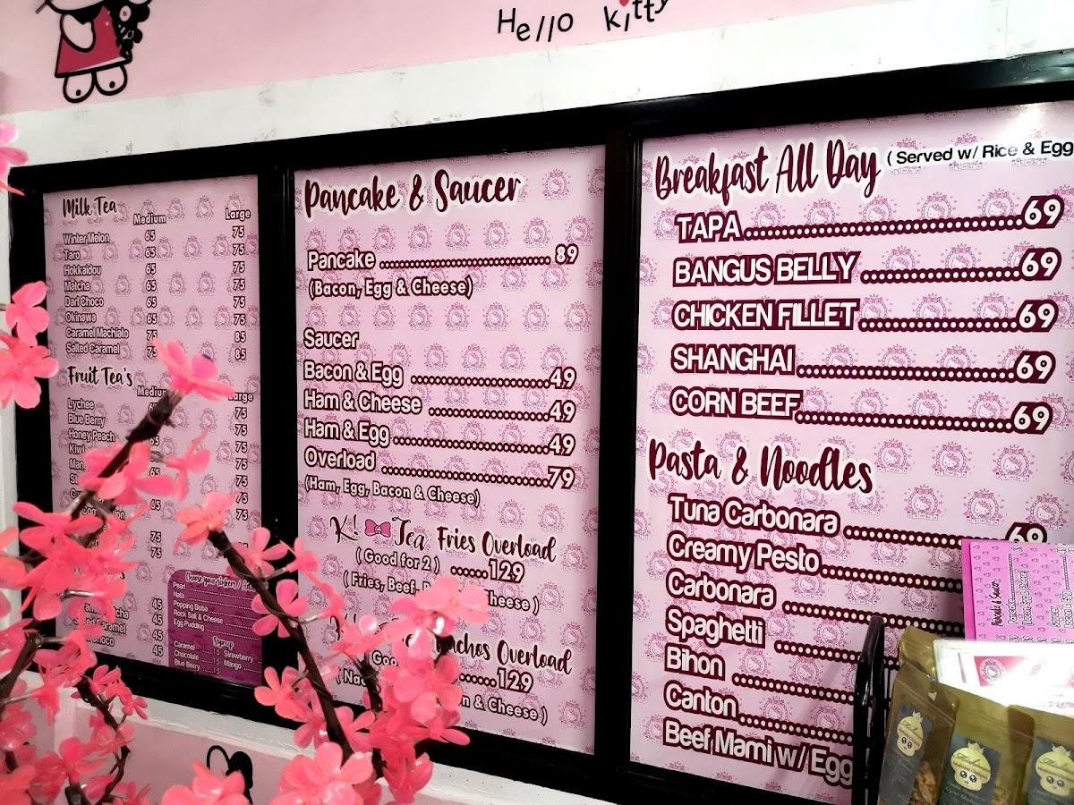 Menu at Princess Kitty restaurant, Baguio