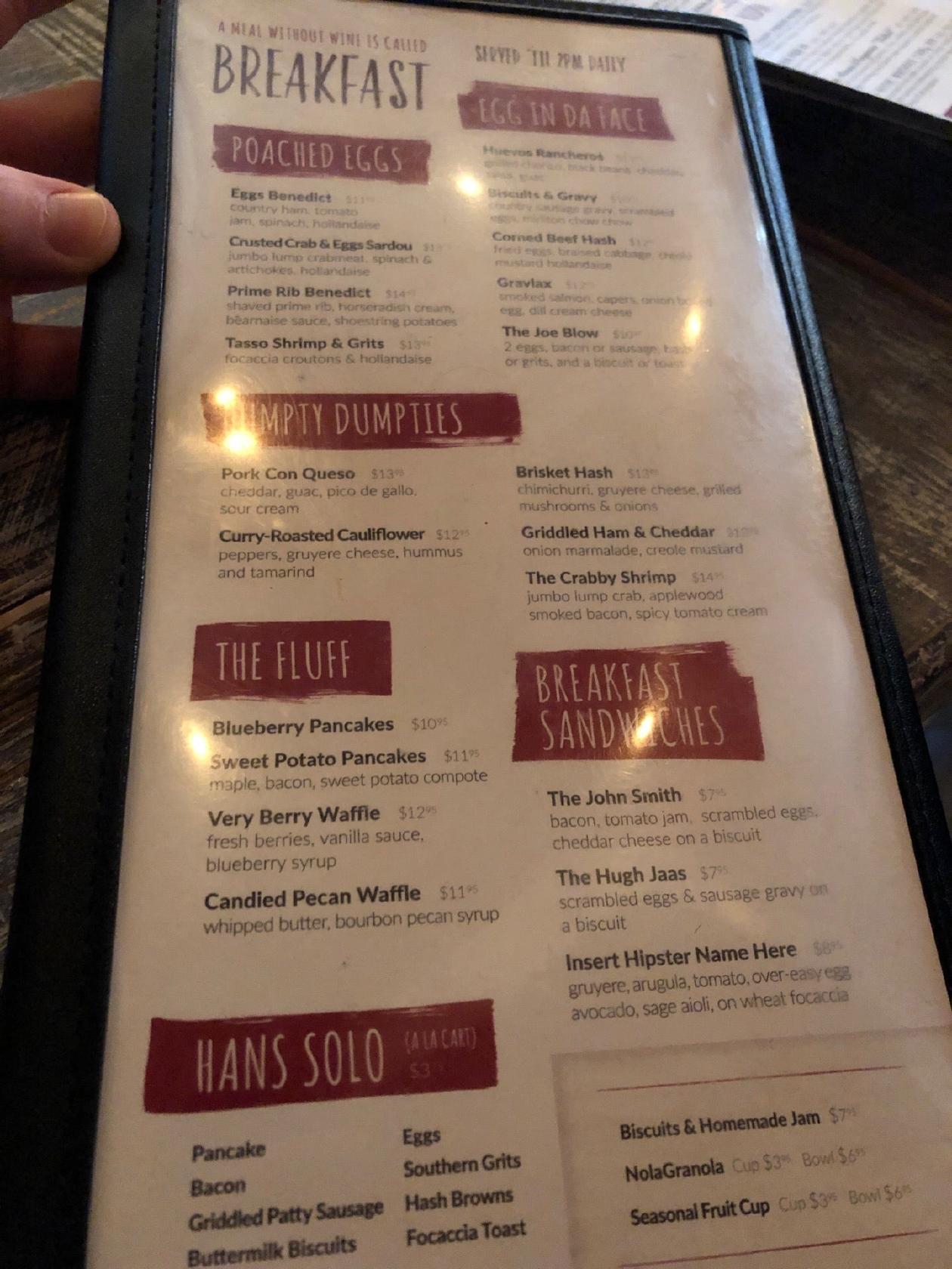 Menu at Red Dog Diner pub & bar, New Orleans