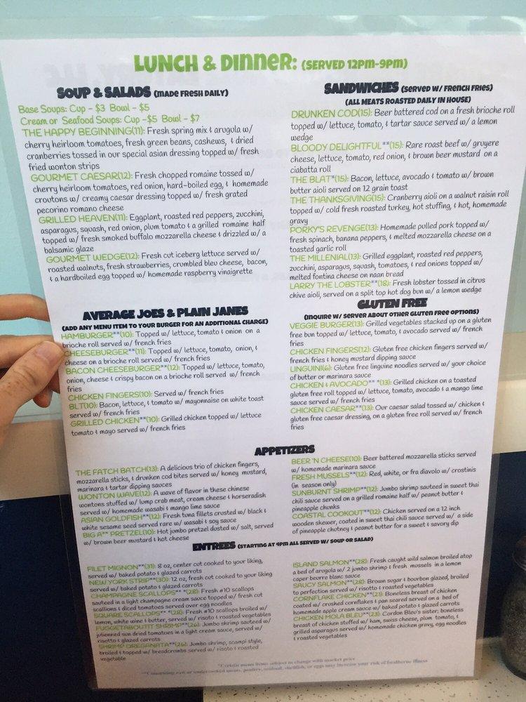 Menu at Square Peg Round Hole Eatery restaurant, North Wildwood