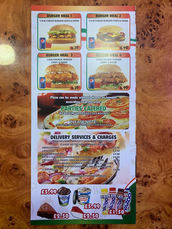 Menu at Pick A Pizza pizzeria, Abergavenny
