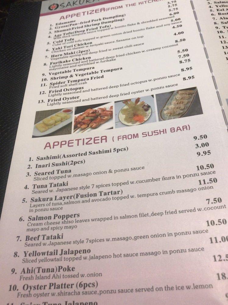 Menu at Sakura Sushi & Grill restaurant, Hilo, 200 Kanoelehua Ave