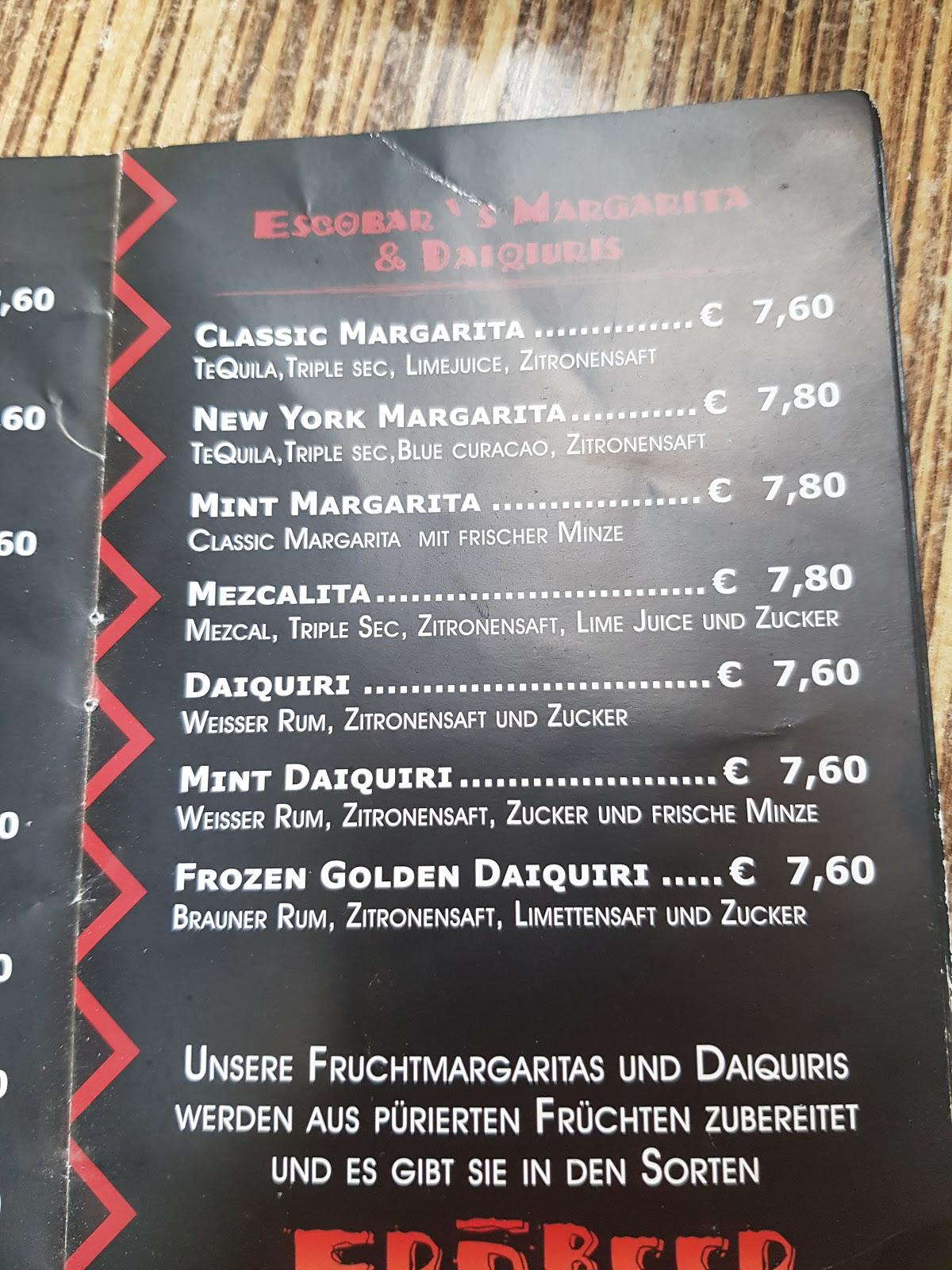 Speisekarte von EscoBar, München
