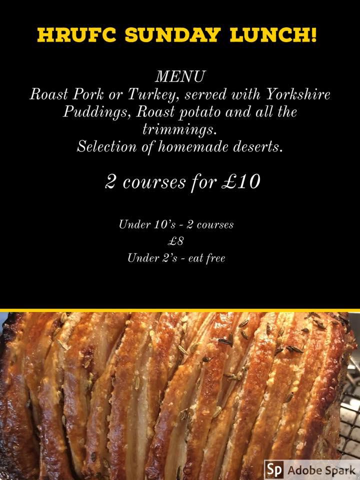 Menu at Houghton Rugby Club, Sunderland