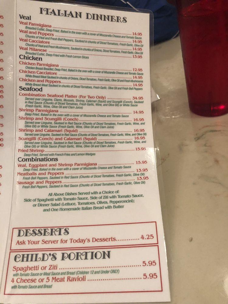 Menu at Italia Mia Restaurant, Saint Petersburg
