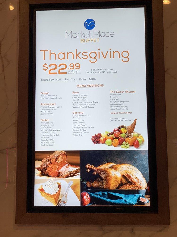 Menu at Market Place Buffet restaurant, Las Vegas