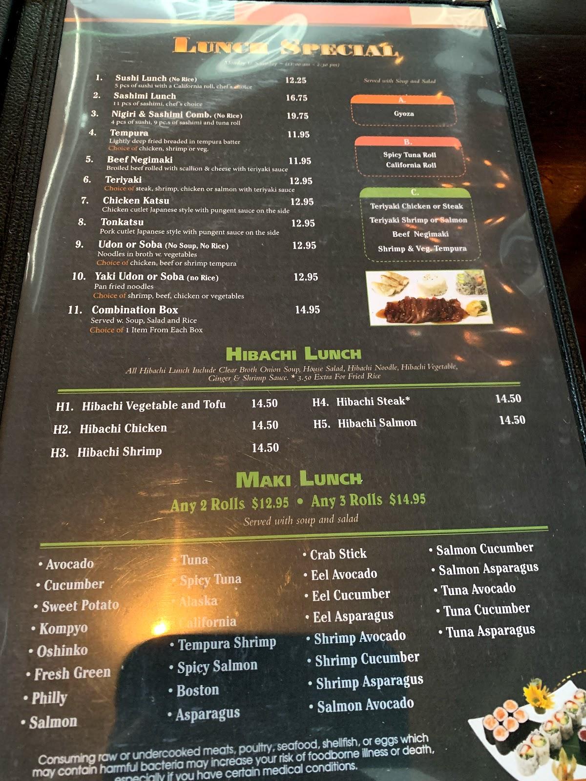 Menu at Ten Sushi restaurant, Maple Grove, County Rd 30