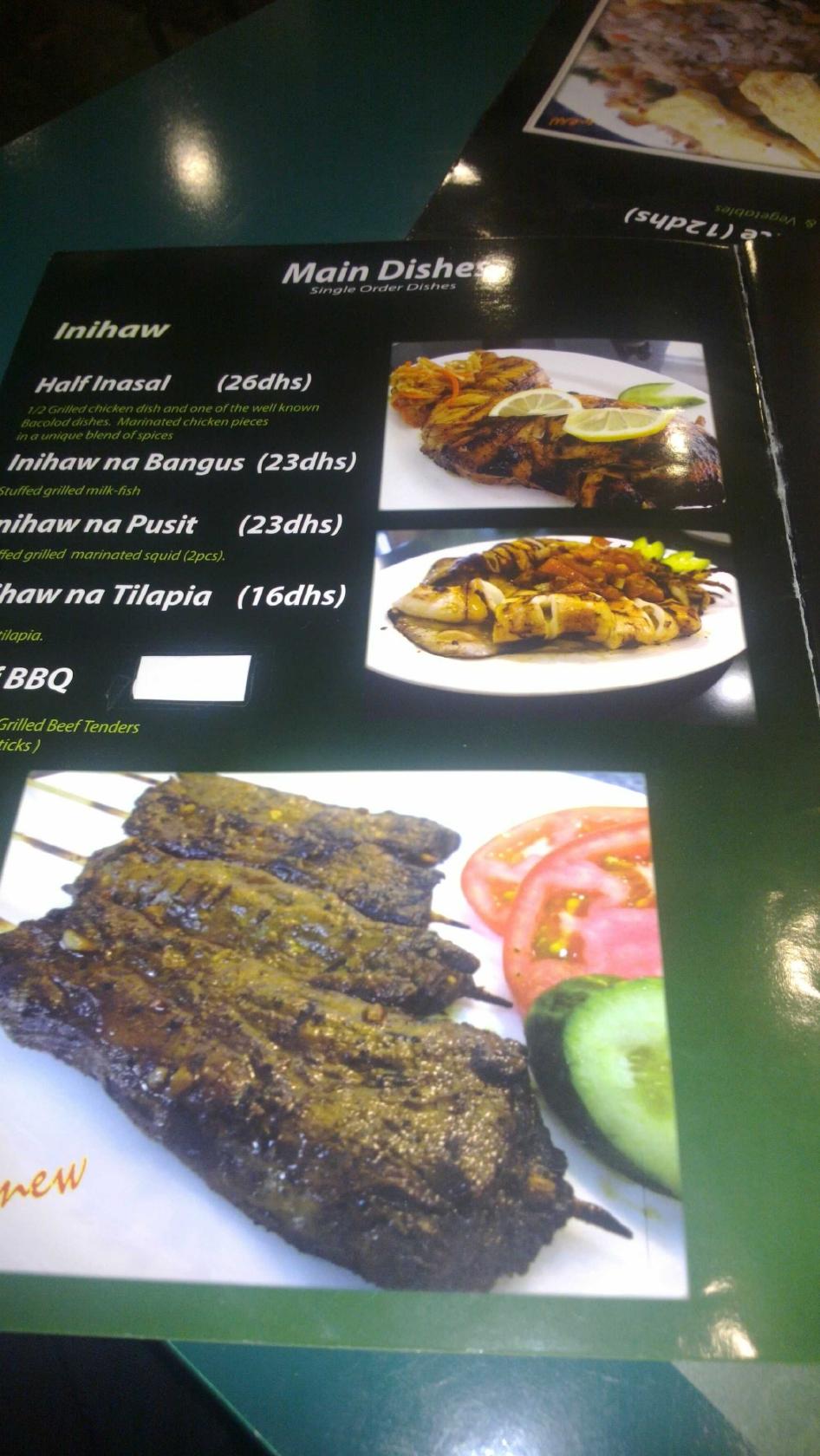 Menu at The Filipino Kitchen Restaurant, Abu Dhabi, F9VH+J8G - behind ...