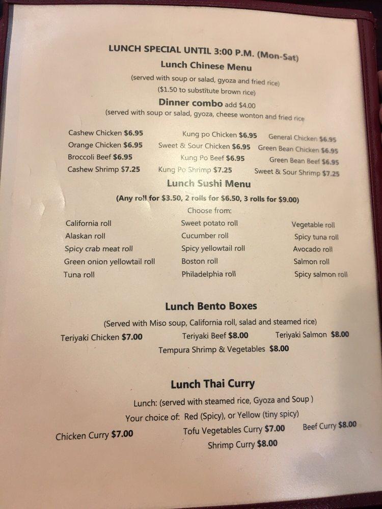 Menu at Golden Ginger restaurant, Clearfield