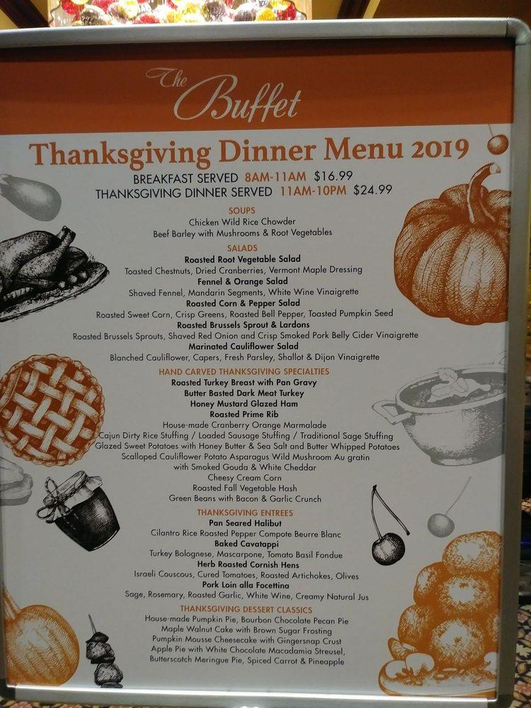 Menu at Golden Nugget Buffet restaurant, Las Vegas