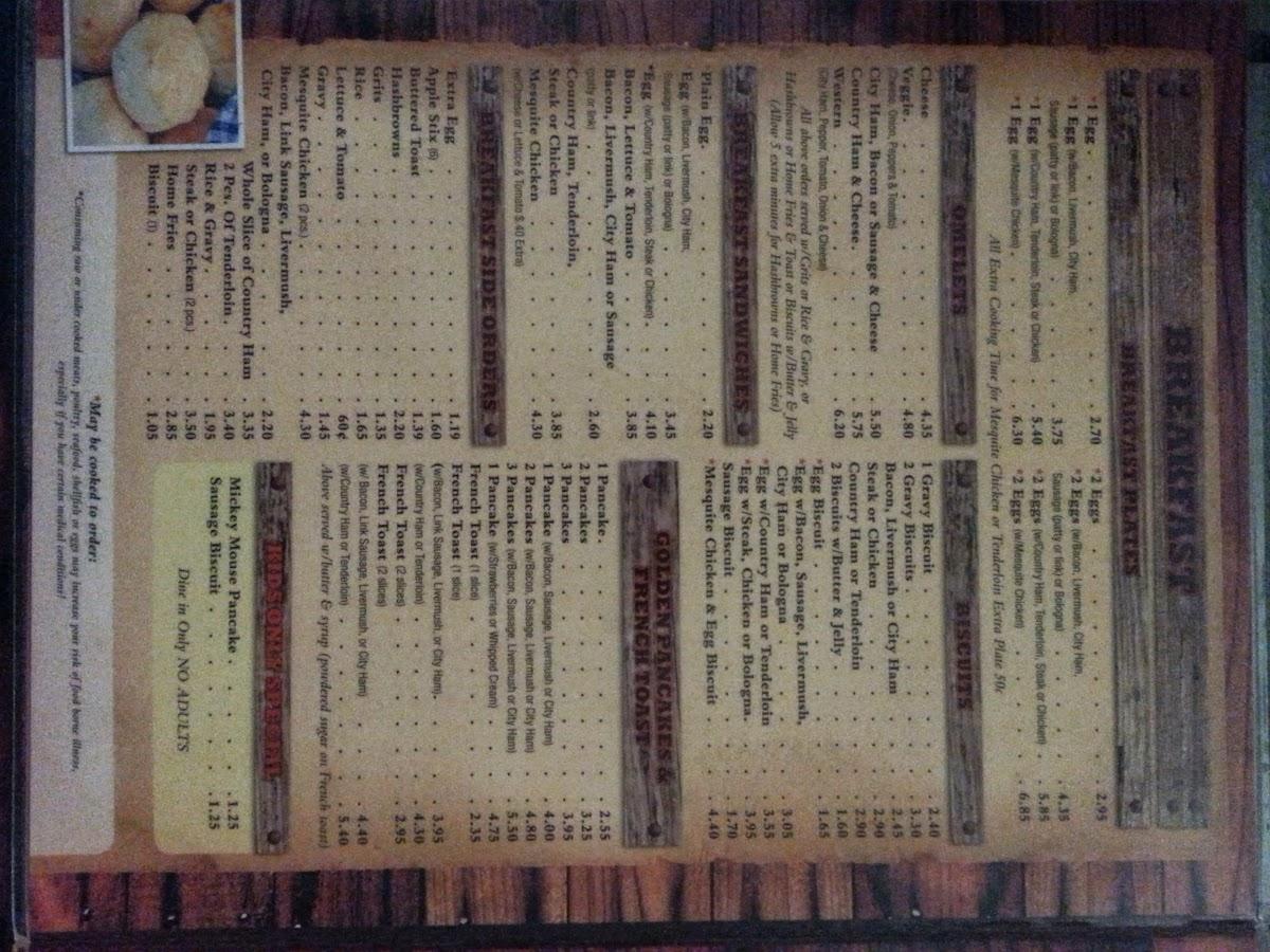 Menu at Hendrix Barbecue, Spencer, 615 Salisbury Ave
