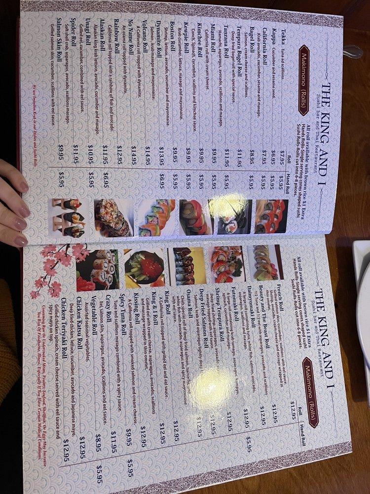 Menu at King & I - Sushi & Thai Restaurant, Miami Lakes