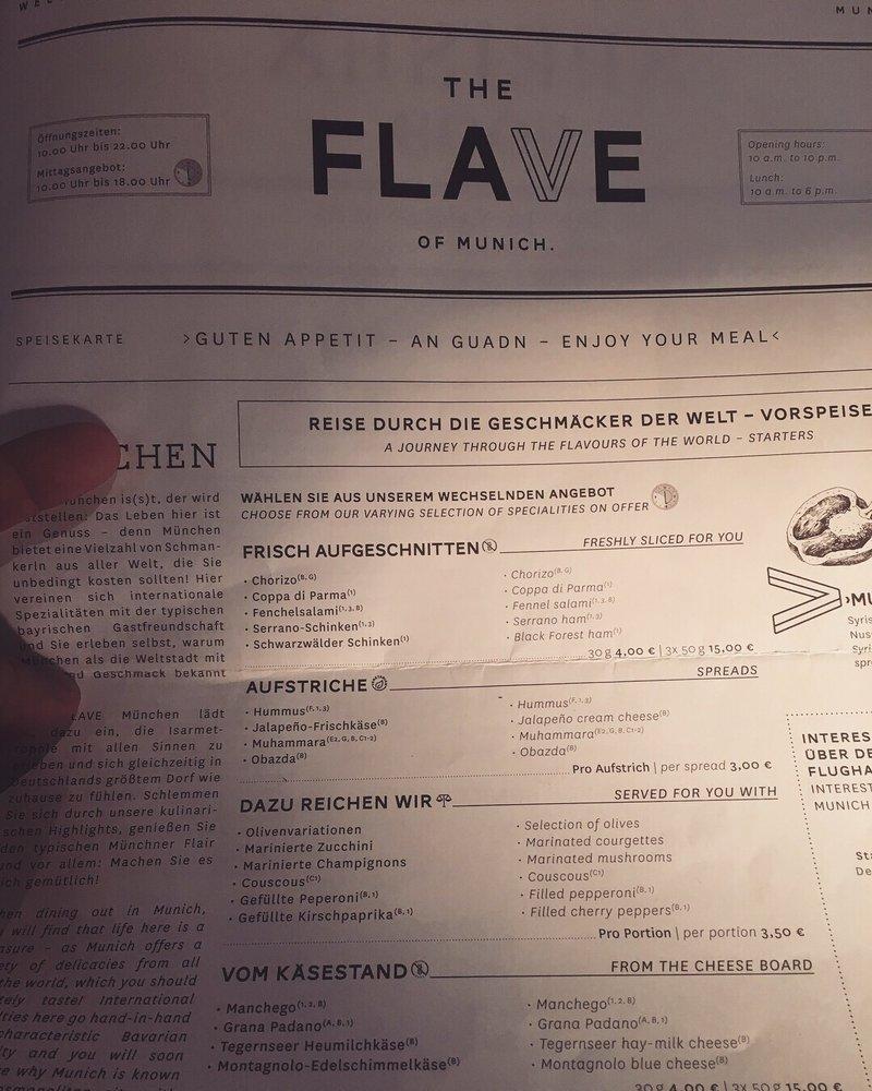 Speisekarte von Restaurant The Flave of Munich, München-Flughafen