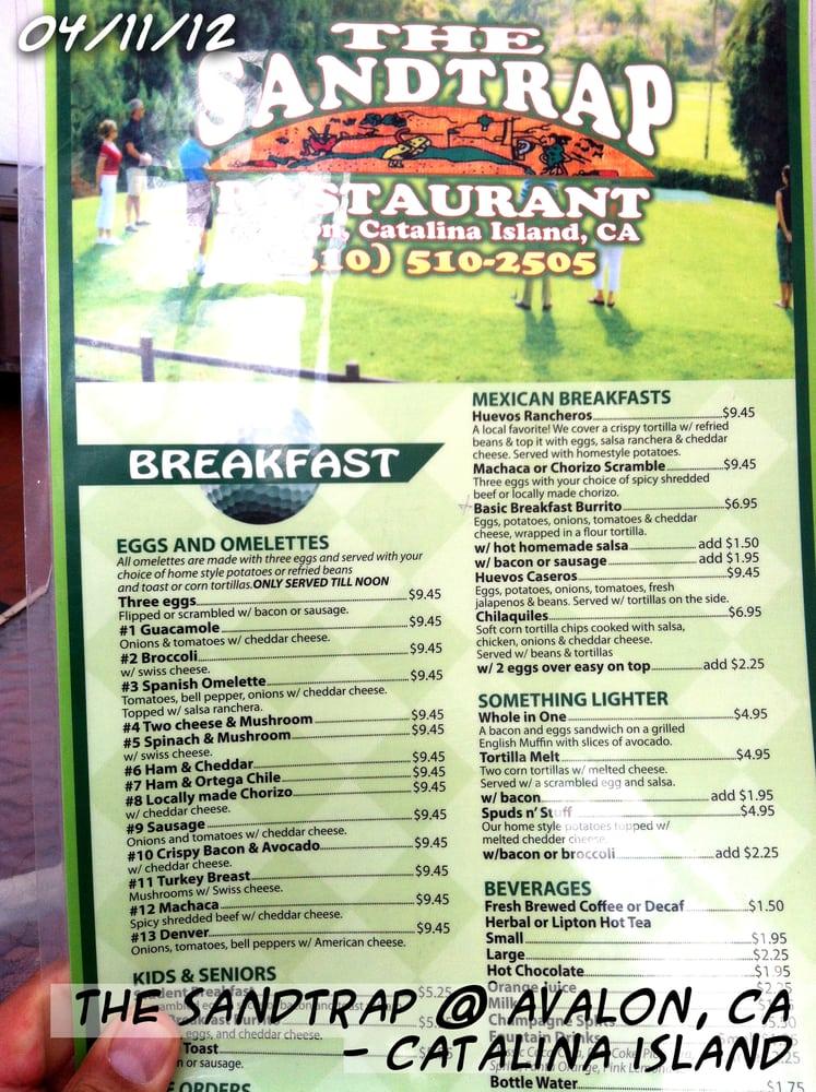 Menu at The Sandtrap pub & bar, Avalon, Avalon Cyn Rd
