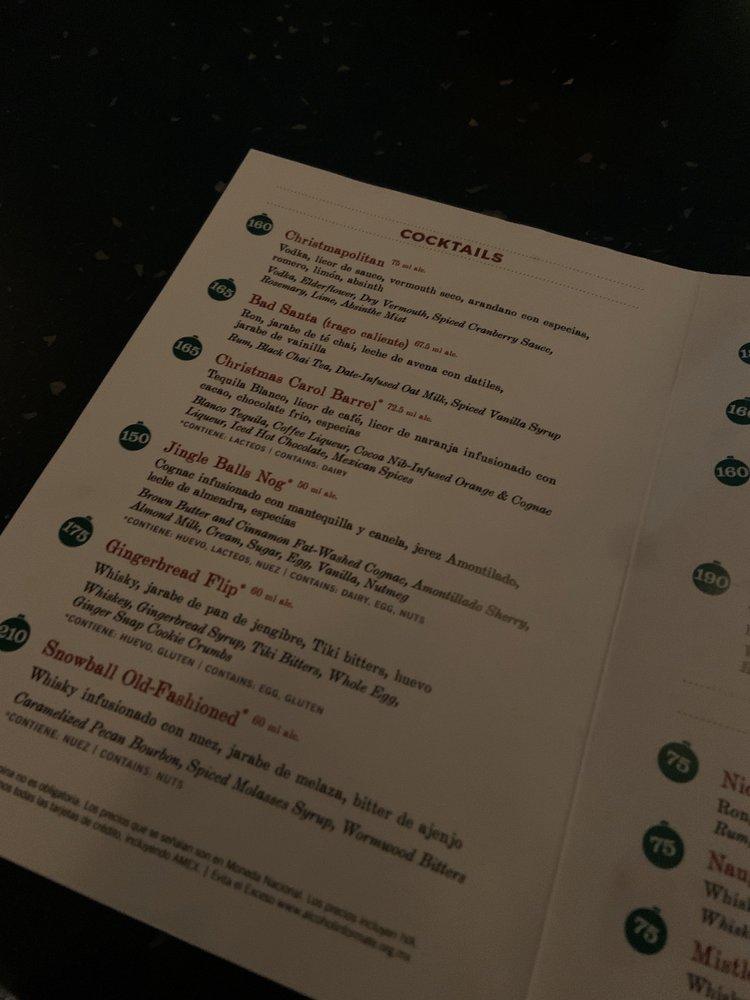 Menu at Licoreria Limantour pub & bar, Mexico City, Oscar Wilde 9