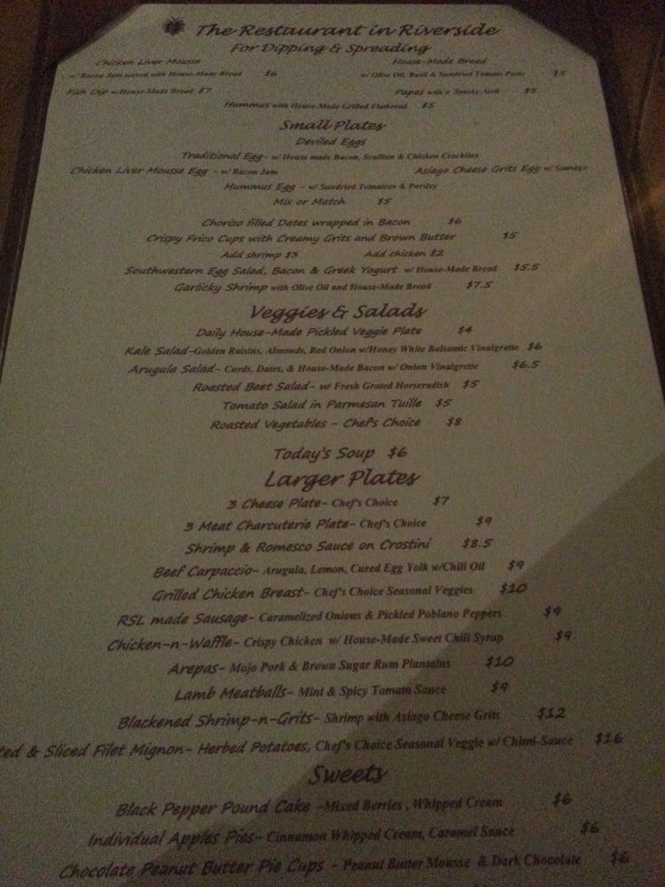 Menu at Riverside Liquors & The Restaurant in Riverside, Jacksonville