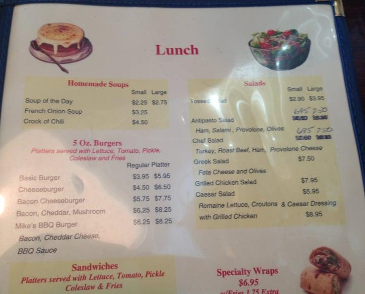 Menu at Uncle D's Diner restaurant, Berlin