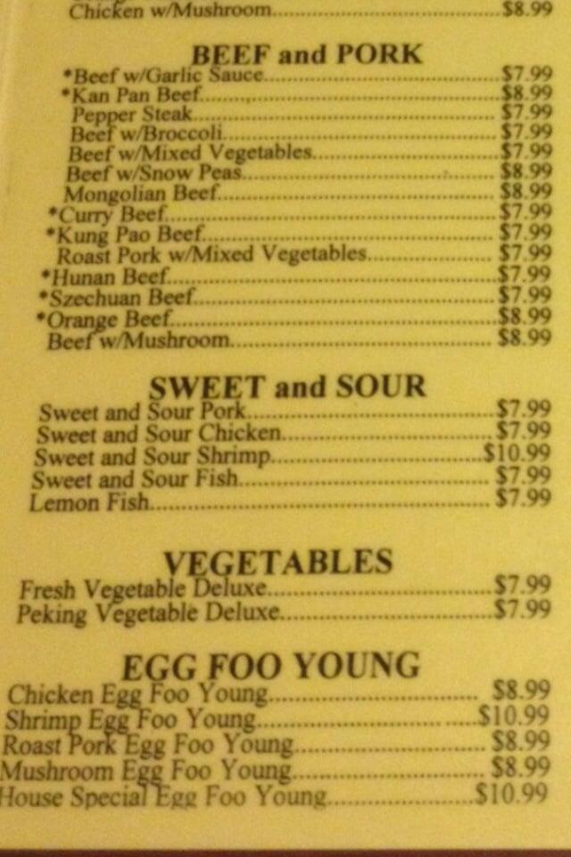Menu at La Chinita's Restaurant, San Antonio