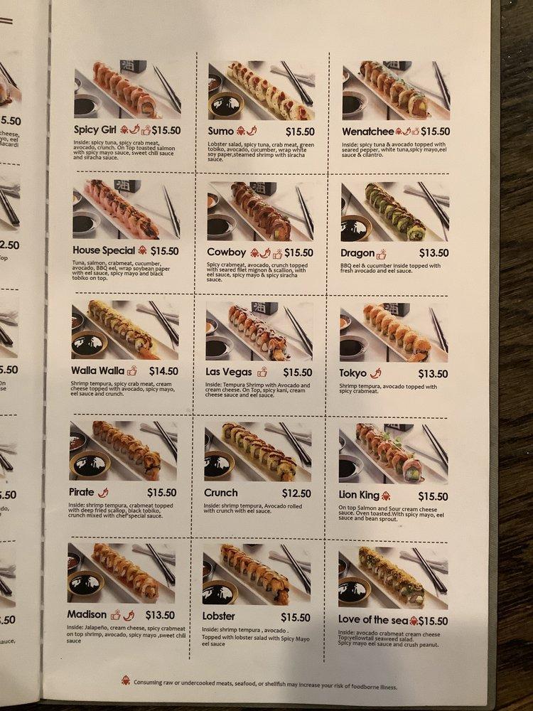 Menu at Sumo Japanese Steakhouse & Sushi Restaurant, Wenatchee