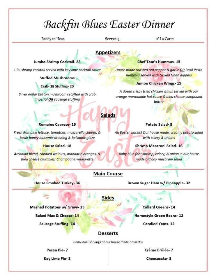 Menu at Backfin Blues Bar & Grill, Port Deposit
