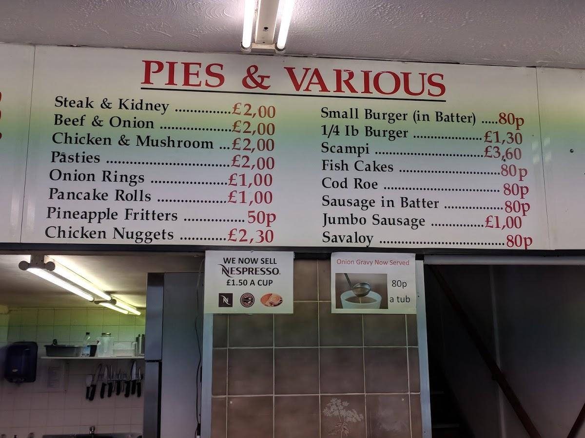 Menu at The Trawlerman Fish Bar, Saffron Walden