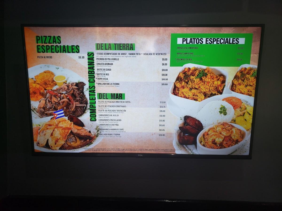 Menu at Habanos Cafe, Las Vegas
