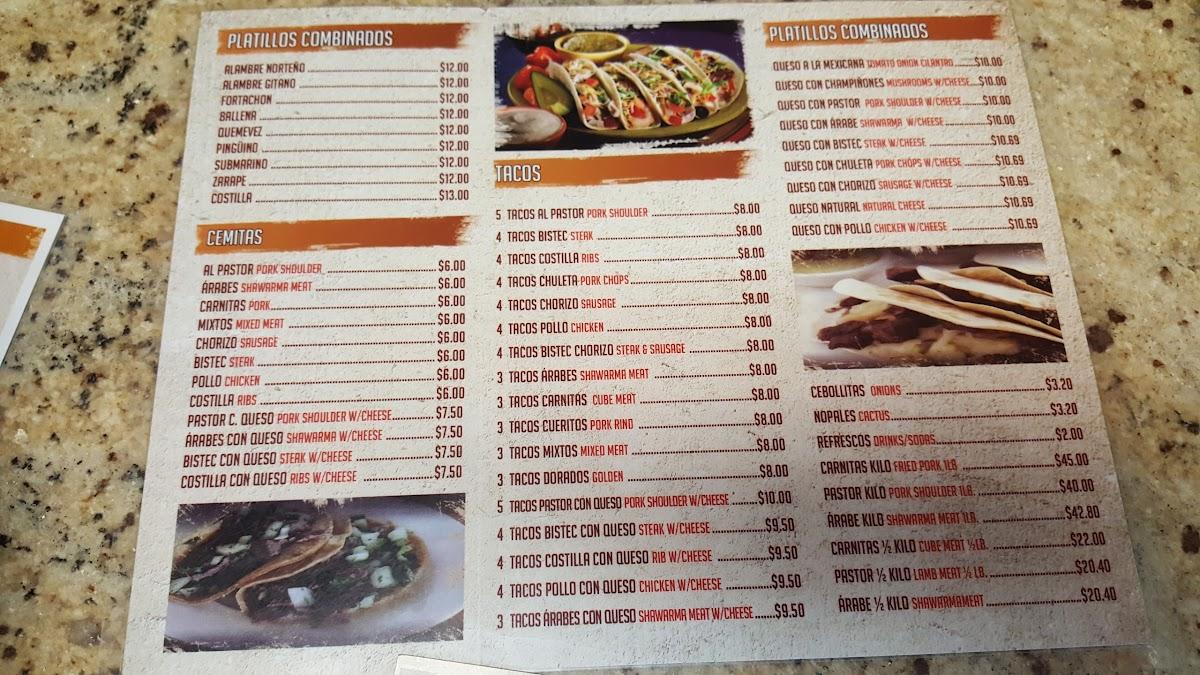 Menu at International Mexican Food restaurant, Red Bank