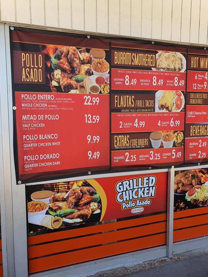 Menu at Rico Pollo restaurant, Commerce City, E 64th Ave #3314