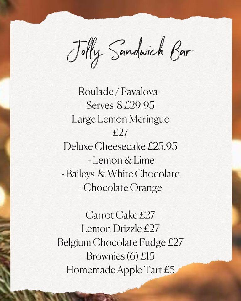 Menu at The Jolly Sandwich Bar, Enniskillen