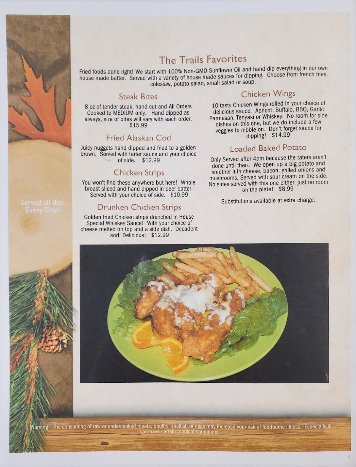 Menu at The Trails Restaurant & Lounge, Grangeville