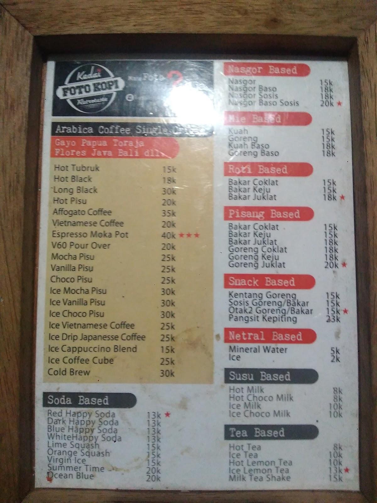 Menu at Cold Bro Coffee, South Tangerang