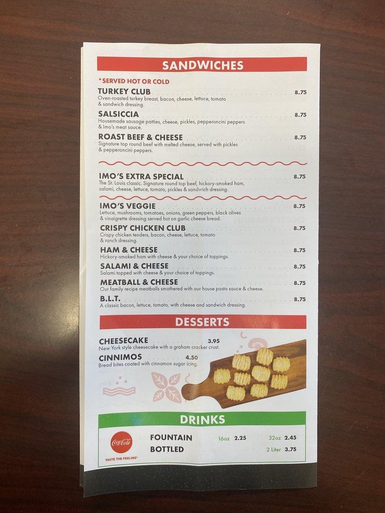 Menu at Imo's Pizza pizzeria, Godfrey, Godfrey Rd