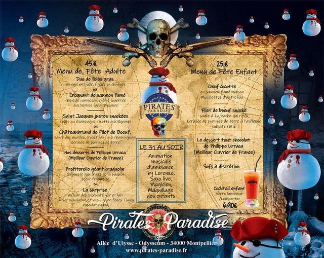 Menu at Pirates Paradise pub & bar, Montpellier, Odysseum