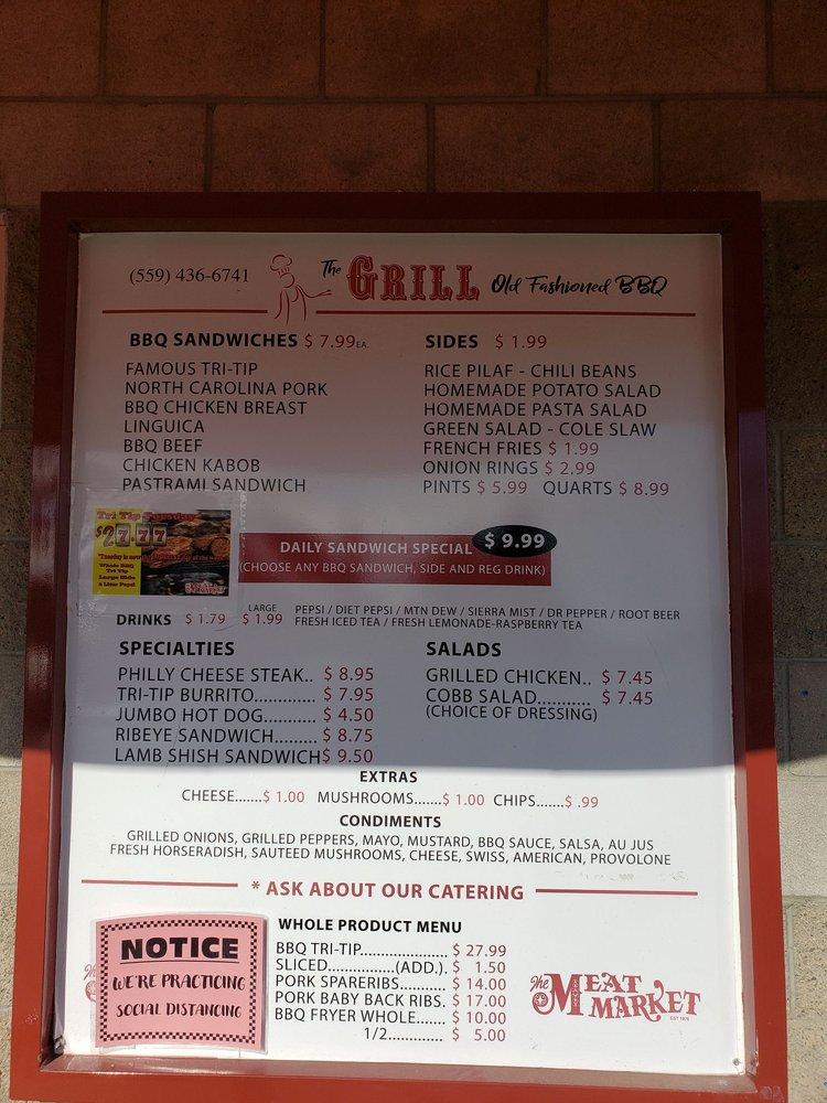 Menu at The Meat Market BBQ, Fresno