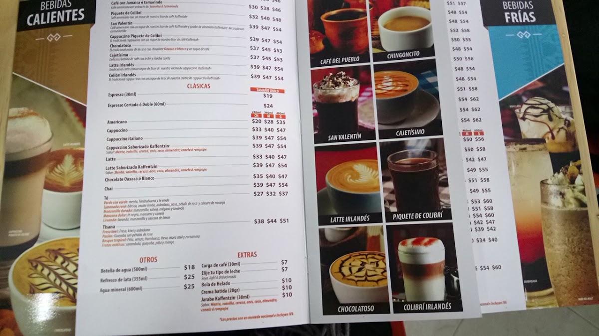 Carta de Café Colibrí, Xalapa Enríquez