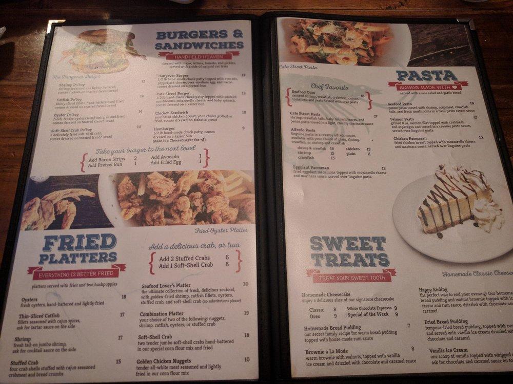 Menu at Cate Street Seafood Station restaurant, Hammond