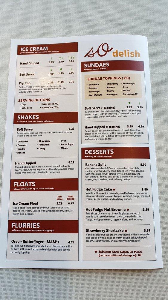 Menu at Dairi-O of Archdale restaurant, Archdale