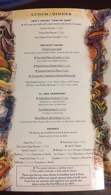 Menu at St. Jude Hospital NW Tower Cafeteria, Fullerton