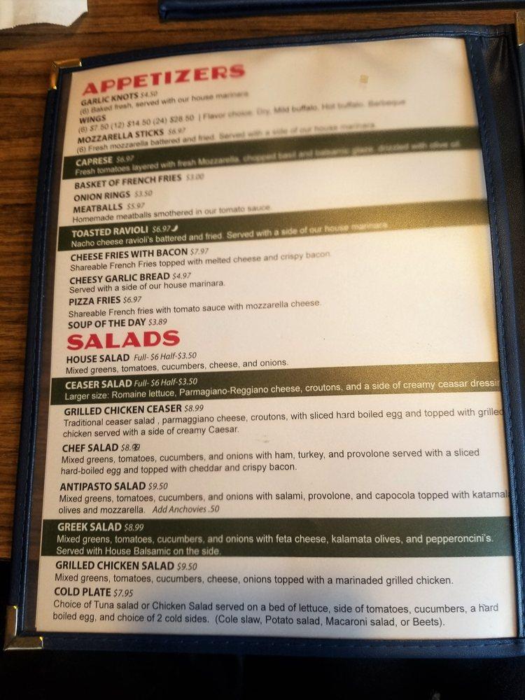 Menu at Courthouse Cafe, Spotsylvania Courthouse