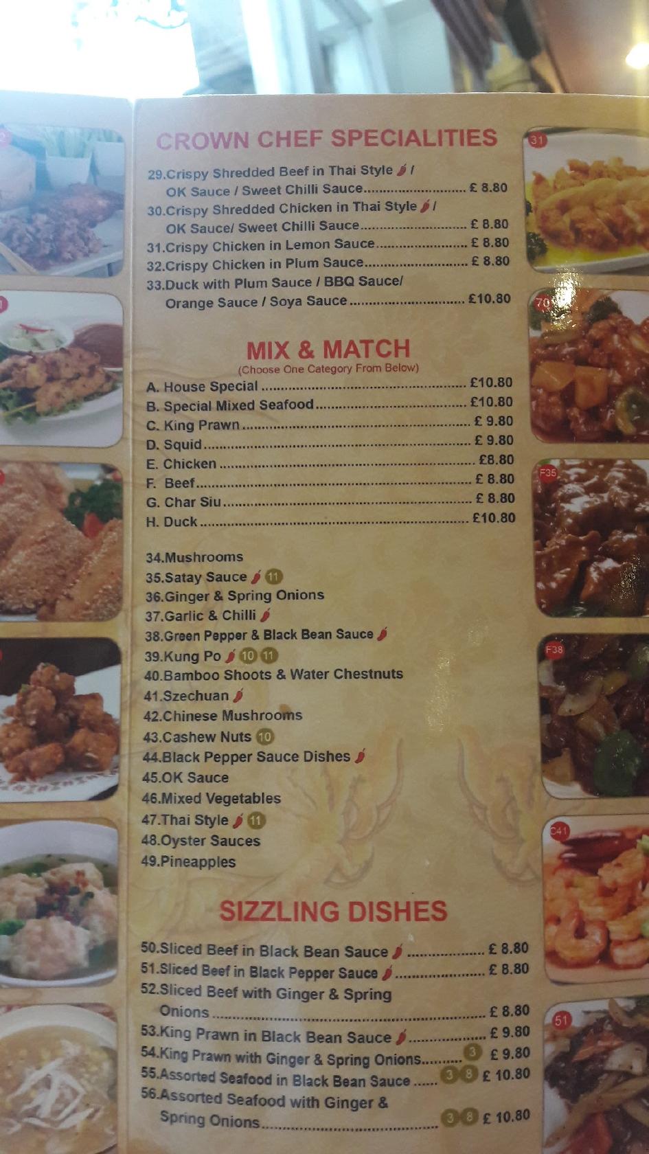 Menu at Crown Buffet Chinese Restaurant, Leeds