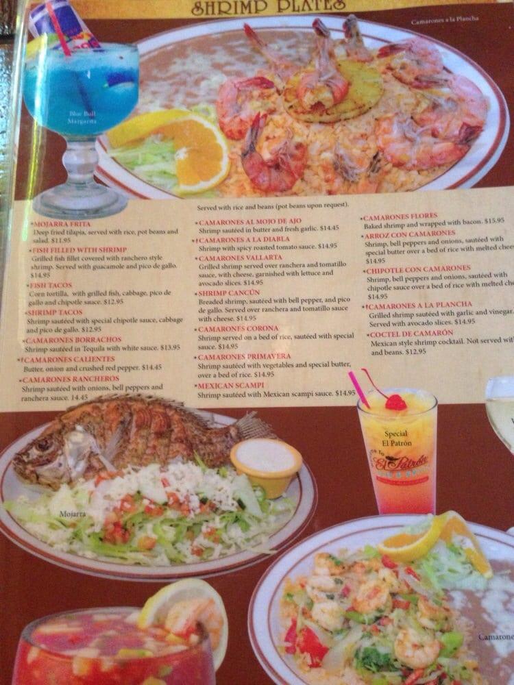 Menu at El Patron Bar and Grill, Bakersfield, Panama Ln