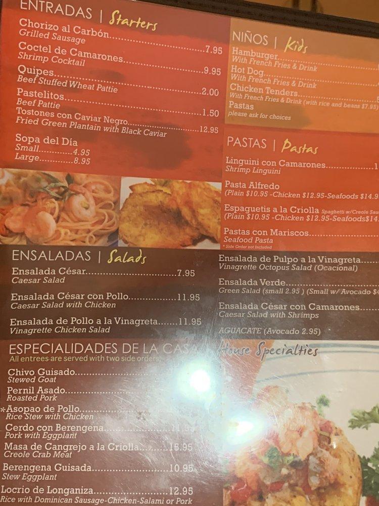 Menu at Punta Cana Restaurant, Dominican Food Traditional & Authentic ...