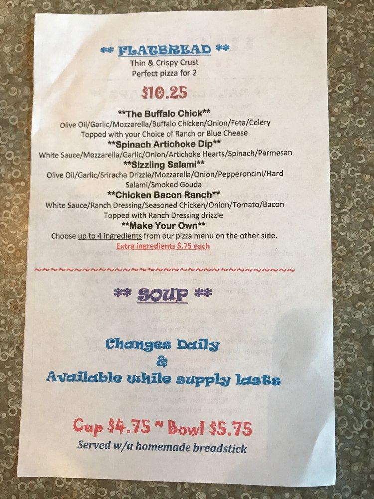 Menu at Ripples Ice Cream Parlor pizzeria, Plains