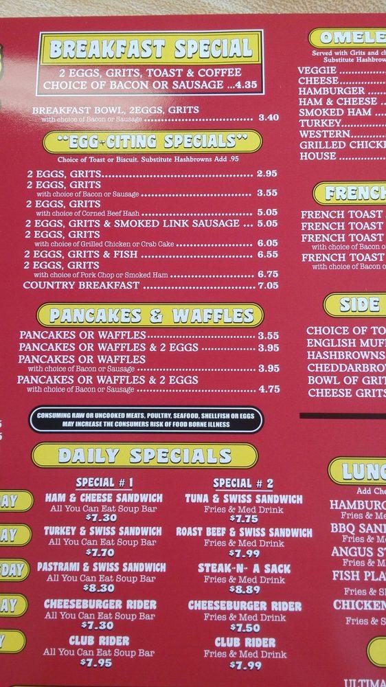 Menu at Andy's Sandwich Shoppe fast food, Jacksonville, 503 Lane Ave S