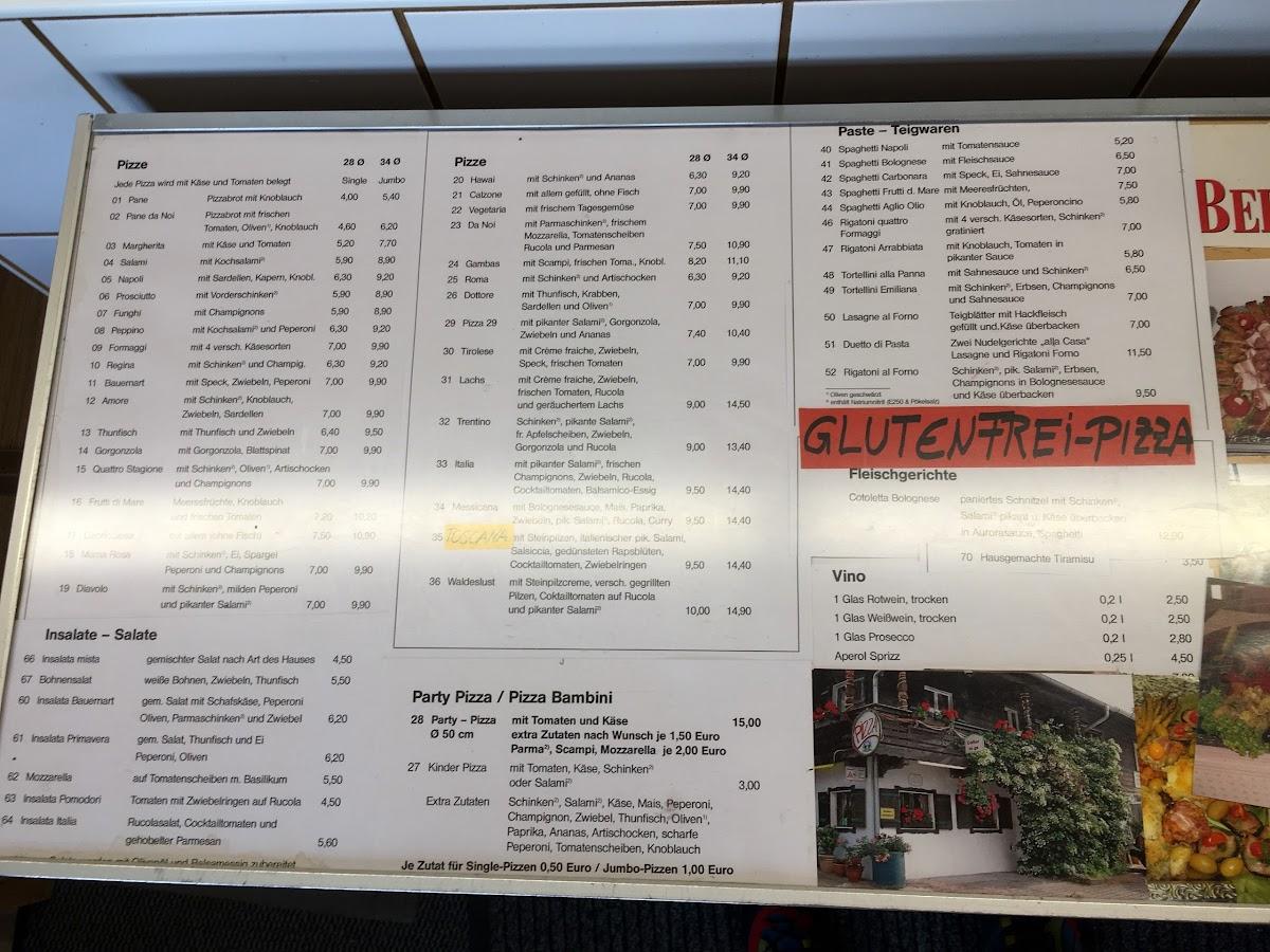 Speisekarte von Da Noi pizza, Sauerlach