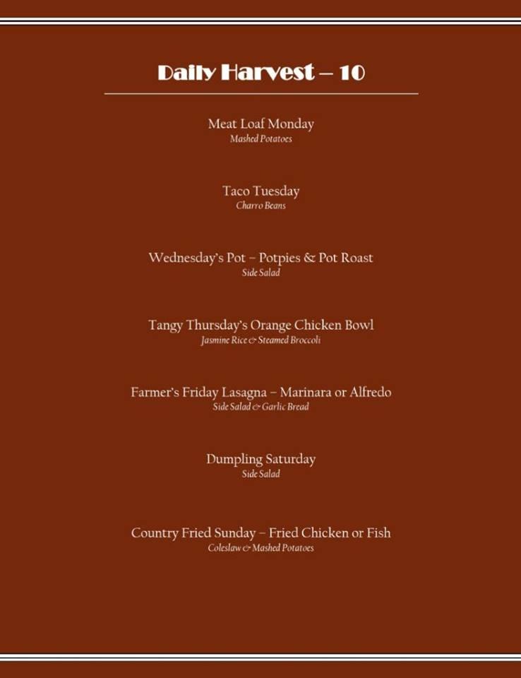 Menu at Harvest Time Eatery restaurant, Rio Grande City